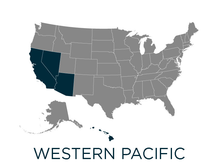 Pacific West Region Map With Capitals